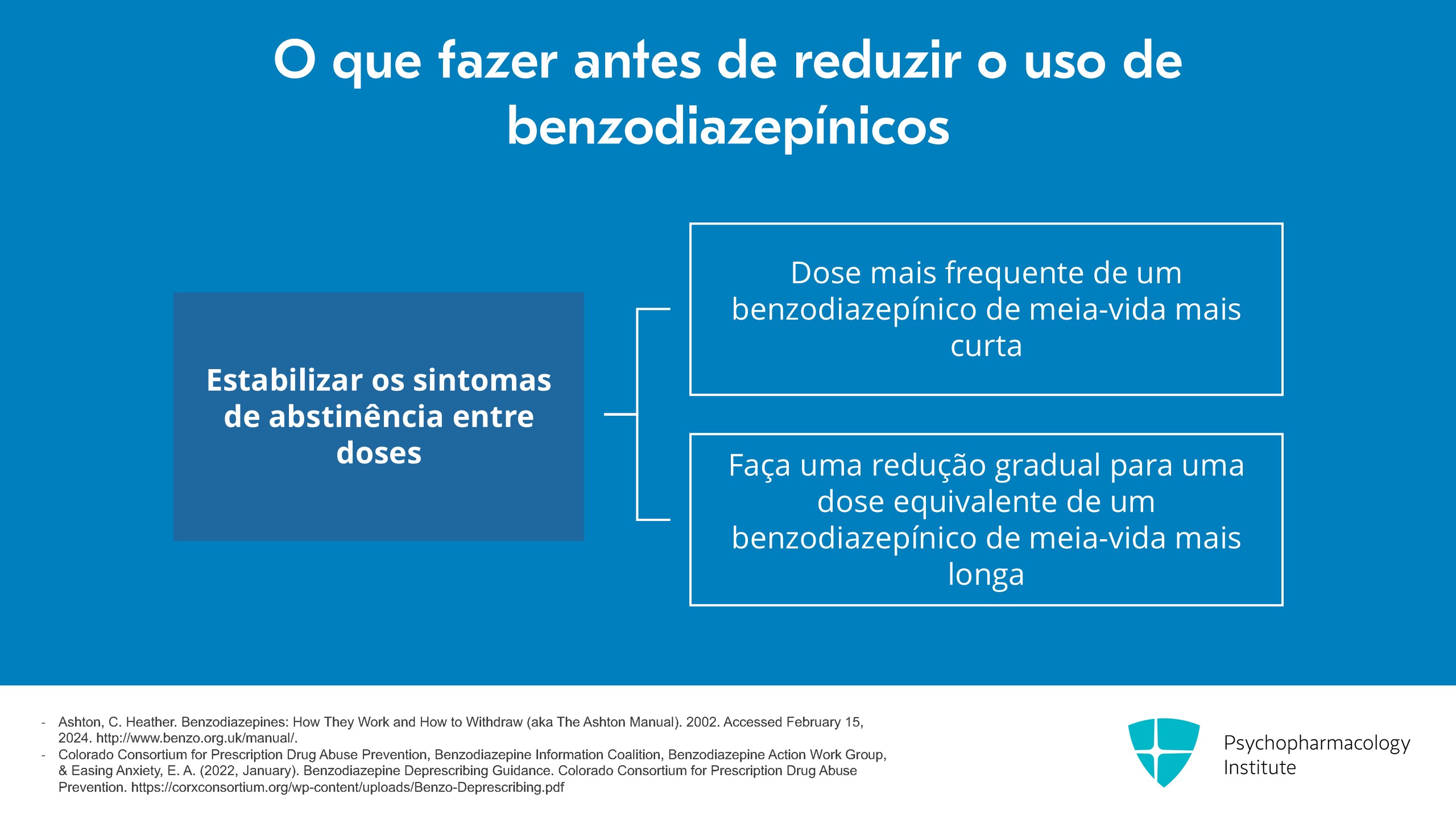 Compreensão dos princípios da redução gradual do uso de ...